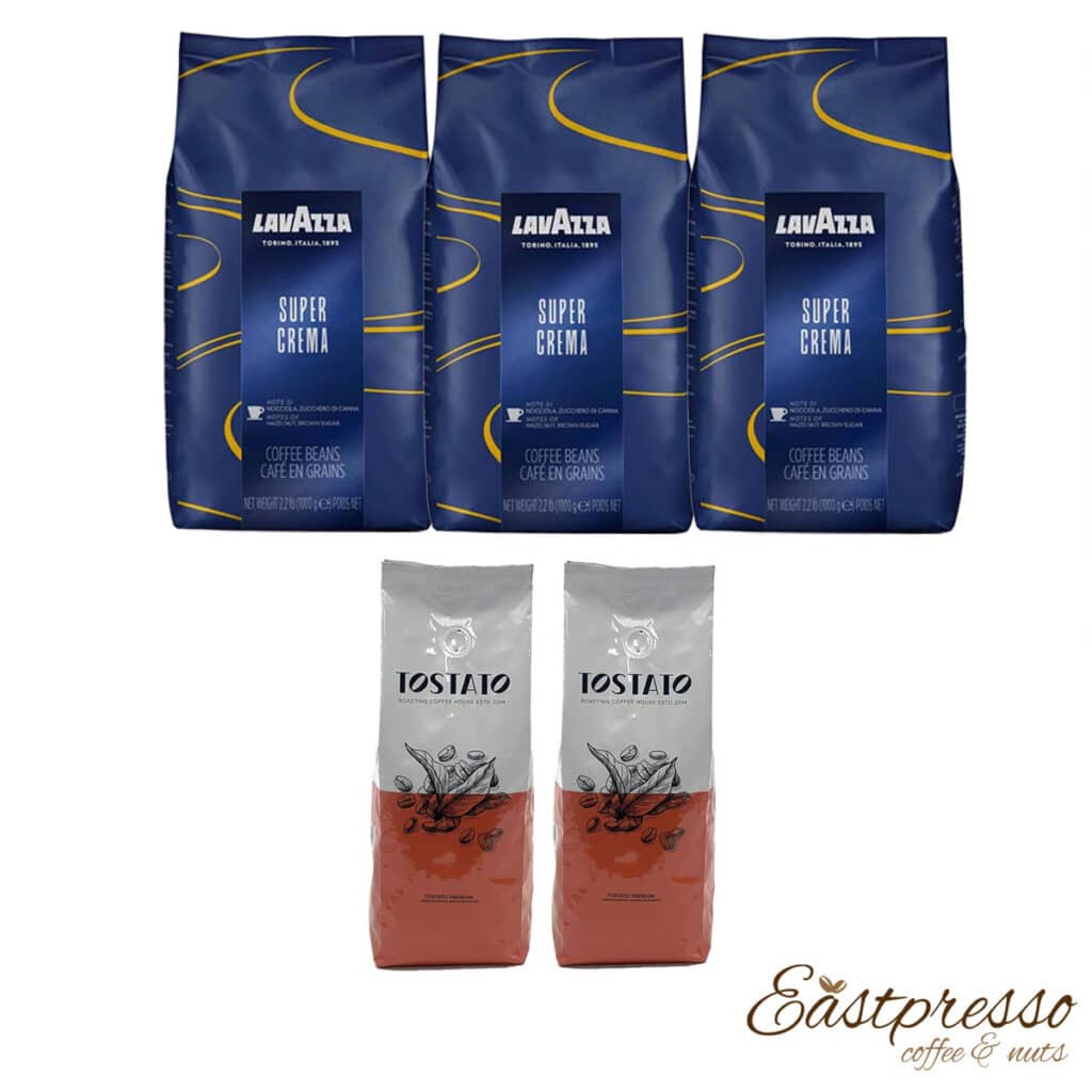 Lavazza Super Crema 3 Kg + TOSTATO Premium 1 Kg - EASTPRESSO - COFFEE ...